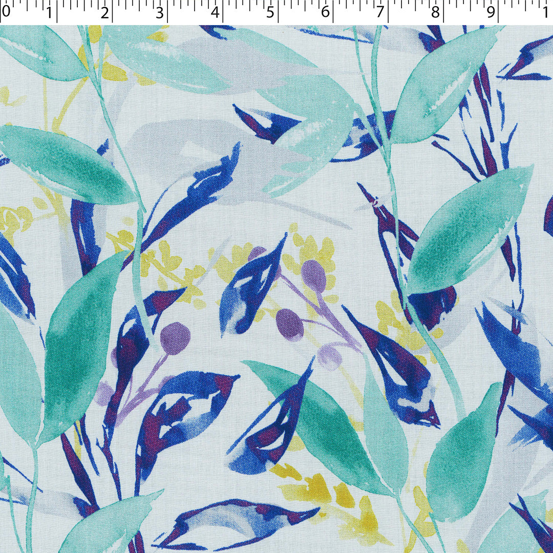 DESIREE - RAYON VOILE PRINTS - WATERCOLOR LEAVES – Fabricland Online