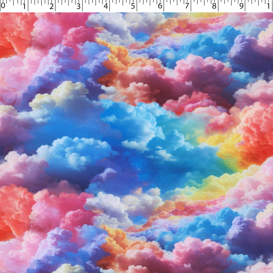 OLIVIA - KNIT PRINTS - MULTI COLORED CLOUDS – Fabricland Online