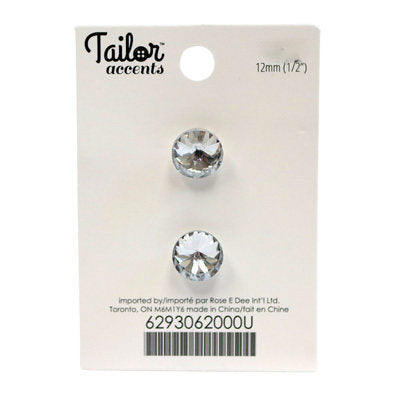 SMALL ROUND RHINESTONE BUTTON SET 12MM – Fabricland Online