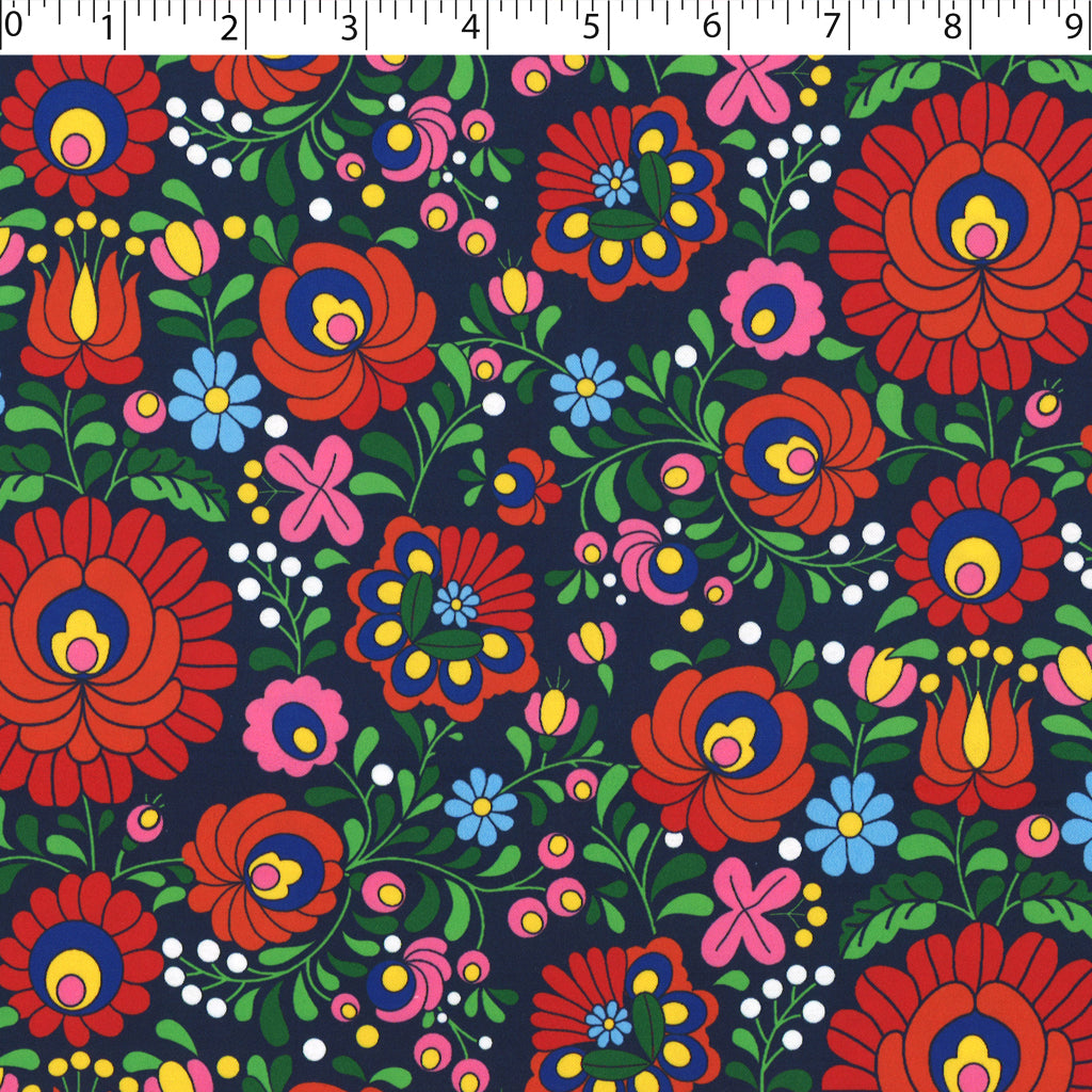 SOCIETY SATIN PRINTS - FOLK ART – Fabricland Online
