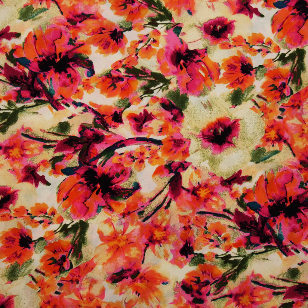 GEORGIA POLYESTER PRINTS - WATERCOLOR FLORAL – Fabricland Online