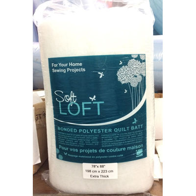 SOFTLOFT BONDED POLYESTER QUILT BATT EXTRA THICK 78"X88" – Fabricland ...
