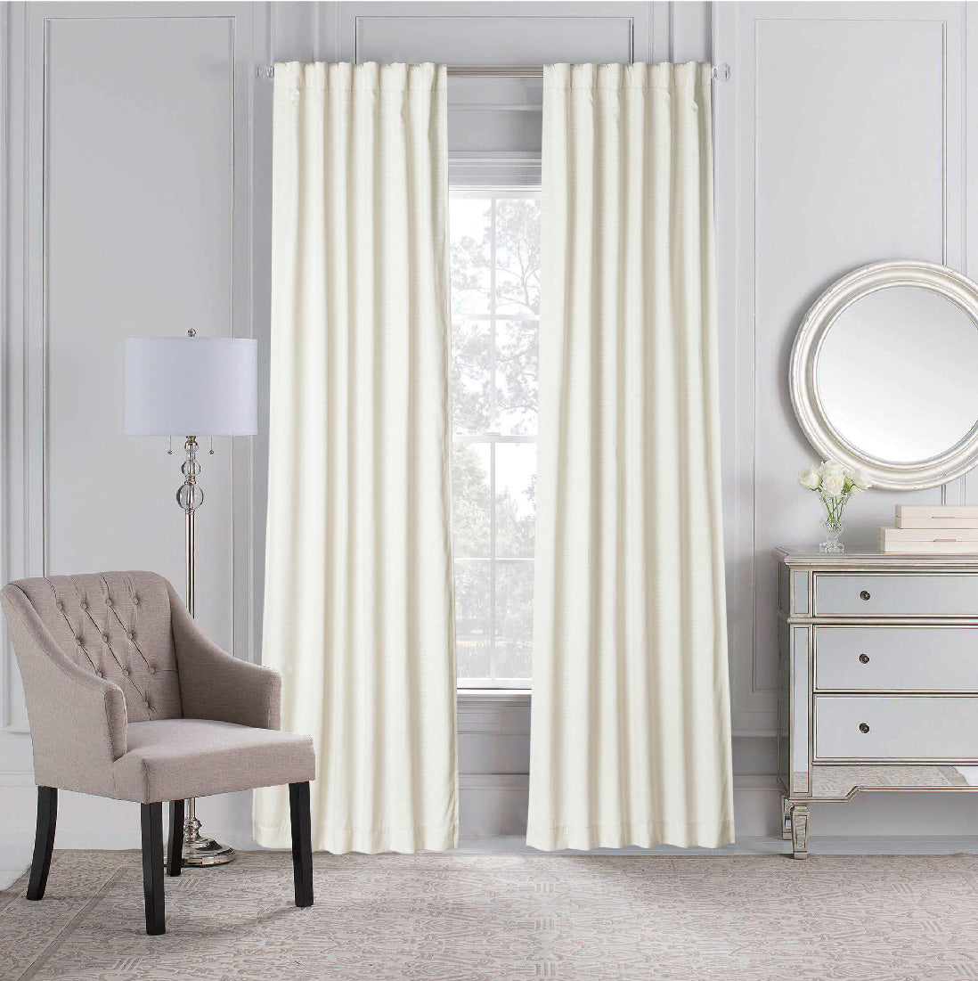 SENECA BACK TAB PANEL - CREAM – Fabricland Online